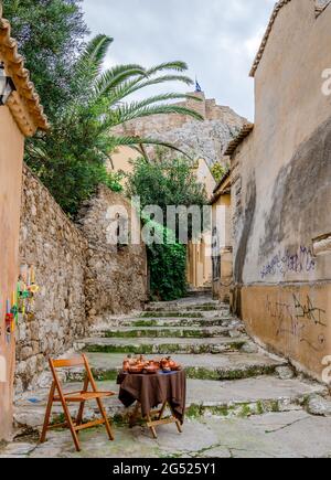 Plaka,an old historical neighbourhood of Athens, clustered around the ...