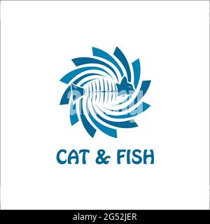 CAT & FISH logo design inspiration Stock Vector Image & Art - Alamy