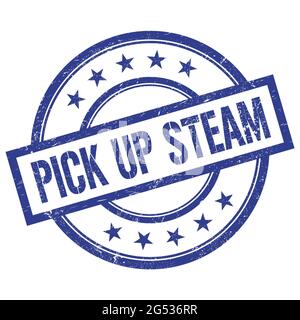 PICK UP STEAM text written on black red sticker stamp Stock Photo - Alamy