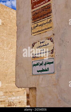 Road signs in the Sahara Desert are written with Arabic and Latin ...