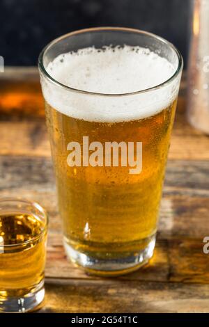 Refreshing Boozy Chicago Handshake Beer and a Shot Ready to Drink Stock ...