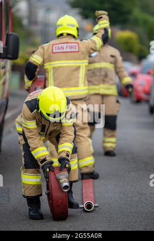 Fire brigade, fire brigade, fire fighting vehicle, mission exercise ...
