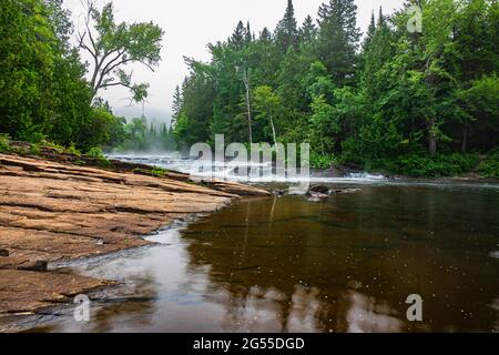 Furnace Falls Kinmount Ontario Canada on misty morning Stock Photo - Alamy