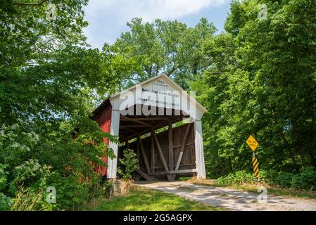 Bowsher Ford Covered Bridge, Tangier Park County, Indiana United States ...