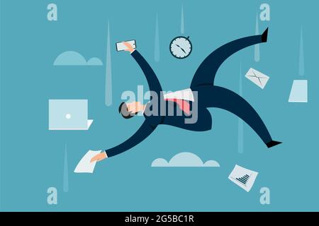 Multiple Tasks Business Concept Vector. Set Person. Many Hands Doing Tasks. Professional ...