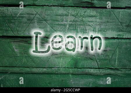 Learn text onl blackboard Stock Photo - Alamy