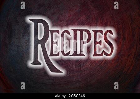 Recipes Concept text on background Stock Photo - Alamy