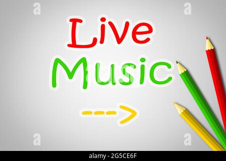 Live Music Concept text on background Stock Photo - Alamy