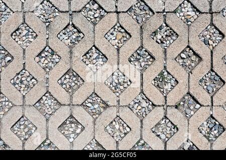 Pavement concrete H shaped slabs texture top view, urban patterns and ...