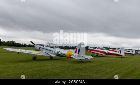 Collection of historic Chipmunk aircraft at the 75th Anniversary Scurry ...