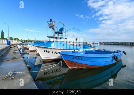 Kraimorie, Burgas, Bulgaria. Boats in the seaport of Kraimorie at day ...