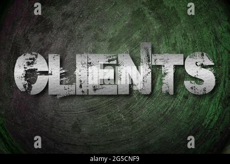 Clients Concept text on background Stock Photo - Alamy