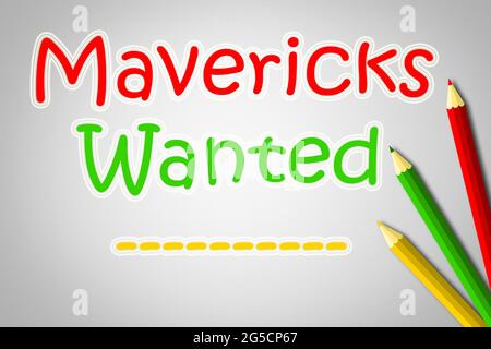 Mavericks Wanted Concept text on background Stock Photo - Alamy