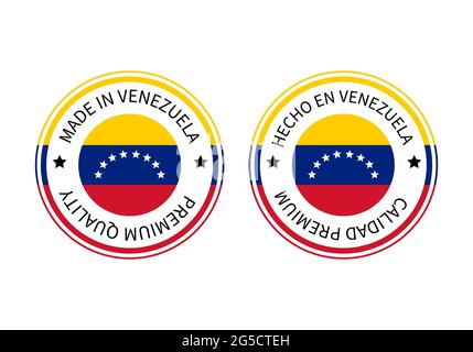 Venezuela round stamp. Round logo with country map and title. Stylish ...