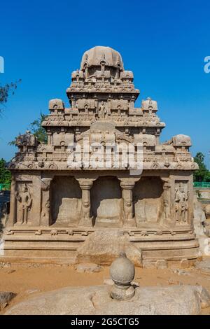 Dharmaraja Ratha one of the Five (Pancha) Rathas at Mahabalipuram ...