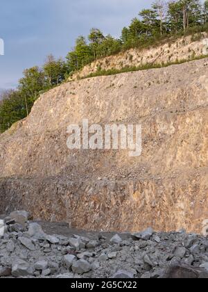 Land structure in open pit mining. Ground background in quarry. Rock ...