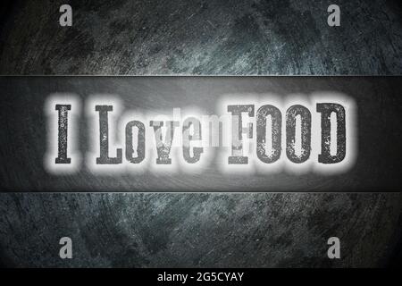 I Love Food Concept text on background Stock Photo - Alamy