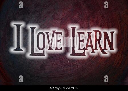 I Love Learn Concept text on background Stock Photo - Alamy