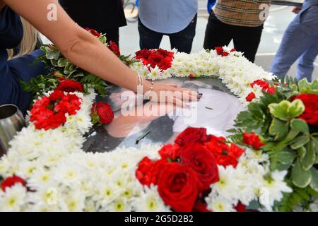 Leicester, UK. 26th June 2021. UK News. A funeral carnival parade for ...