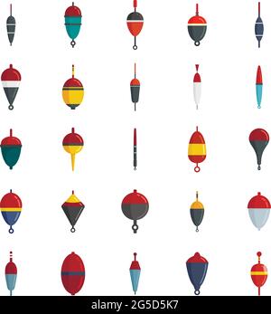 Fishing float bobber cork vector illustration tackle set. Bait minnow ...