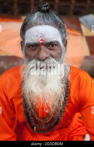 Saffron tika mark on forehead of man ; Pampore ; Saffron Town of ...