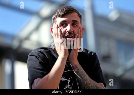 Wales fans react as they watch the UEFA Euro 2020 Group A match between ...