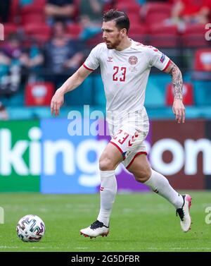 Denmark Pierre-Emile Hojbjerg during a press conference at Hampden Park ...