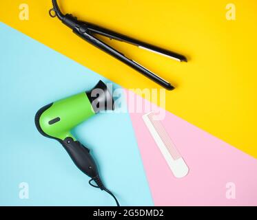 Flat lay of hair care and styling products, top view Stock Photo - Alamy