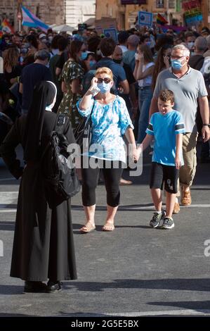 Rome, Italy. 26th June, 2021. Mecna in concert at the Cavea. The rapper ...