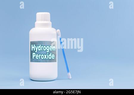 A plastic container of hydrogen peroxide H2O2 20 volumes Stock Photo ...