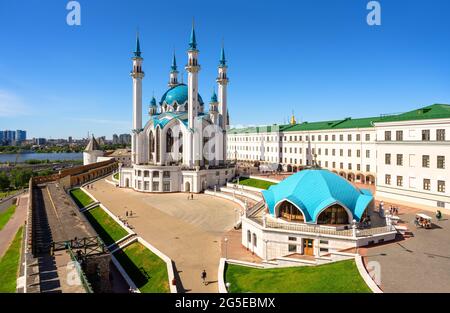 Panorama of Kazan Kremlin, Tatarstan, Russia. It is top tourist ...