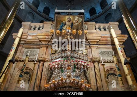 Exterior of the Edicule, which encloses what is believed to be the tomb ...