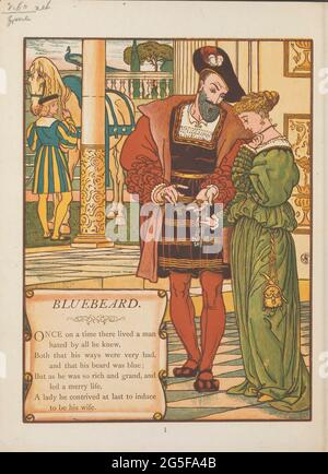 Illustration for "Bluebeard" (Barbe bleue), a French folktale, written ...