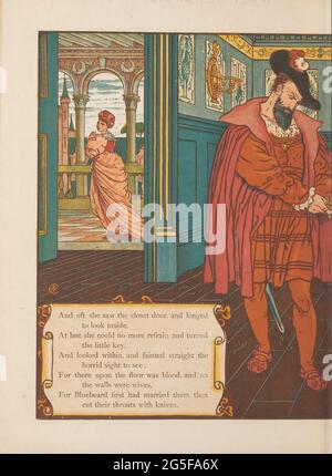 Illustration for "Bluebeard" (Barbe bleue), a French folktale, written ...