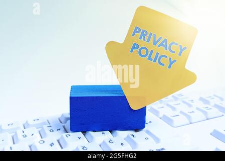 Text caption presenting Privacy Policy, Business idea Documentation ...