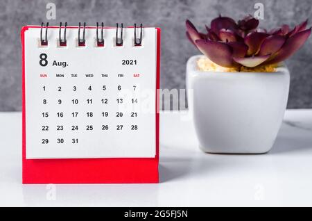 The Mini Calendar August 2021 Stock Photo - Alamy