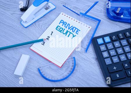 Writing displaying text Private Equity. Business approach limited ...