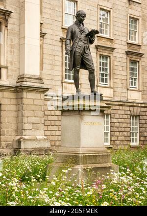 Statue of Oliver Goldsmith outside Trinity College Dublin Ireland ...