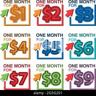 One Month sticker set. Flat designs Stock Vector Image & Art - Alamy