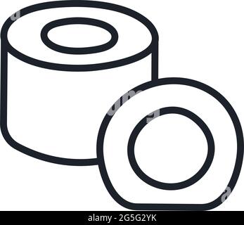 Dinner rolls linear icon. Thin line illustration. Round buns. Contour ...