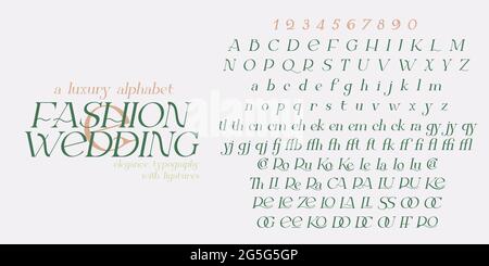 Modern sans serif elegance font. Classic minimal high contrast wedding ...