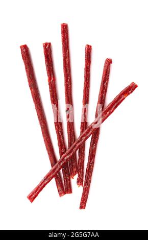 Top view of dried fish sticks isolated on white Stock Photo - Alamy