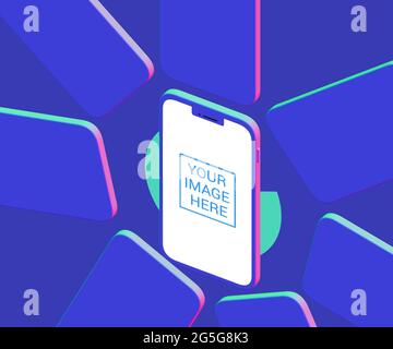 Pattern of blue smartphone layout 3d rendering Stock Photo - Alamy
