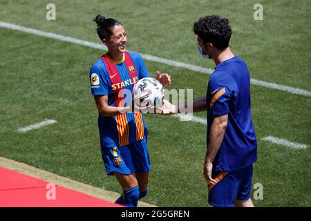 Barcelona, Spain. 27th June, 2021. Lluis Cortes of FC Barcelona during ...