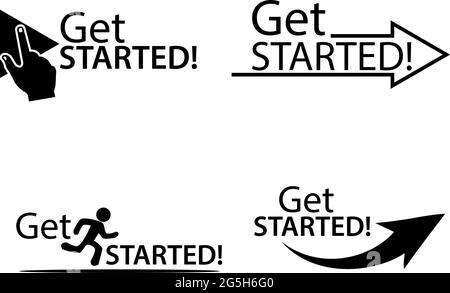 get started vector icon isolated on transparent background, get started ...