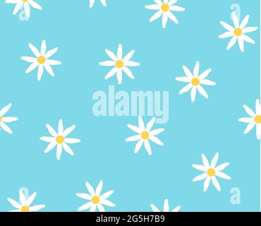 Flower abstract seamless pattern. Limitless art white floral ornament ...