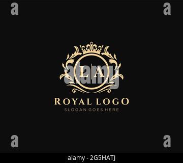 LA Letter Luxurious Brand Logo Template, for Restaurant, Royalty ...