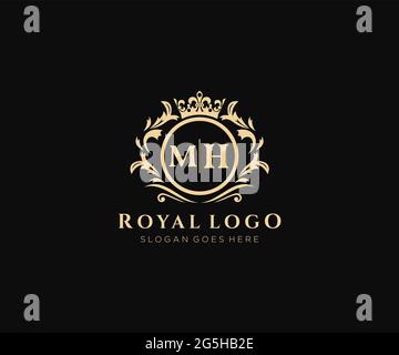 MH Letter Luxurious Brand Logo Template, for Restaurant, Royalty ...