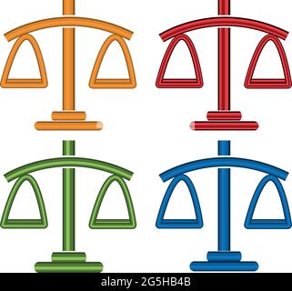 Crime and punishment icons set in grunge style green isolated vector ...