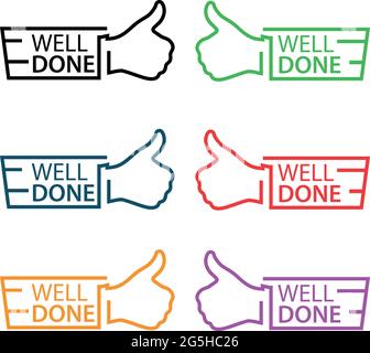 well done sticker. well done sign on transparent background ...